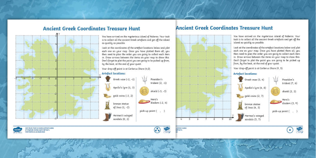 👉 Ancient Greek KS2 Coordinates Treasure Hunt Maths Activity